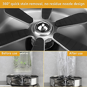 Icelily Glass Rinser for Kitchen Sink, Bottle Washer, Bar Glass Washer, Cup Cleaner Rinser, Faucet Glass Rinser, Kitchen Sink Accessories, Stainless Steel Brushed Nickel