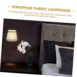 GATHINESS 1pc Fabric Lampshade Yellow Lamp Shades Ceiling Light Lamp Shades for Floor Lamps Fabric Lamp Shade Bell Lamp Shade Candle Sconce Lampshade Decor Fashion White Hardware Cloth Cover