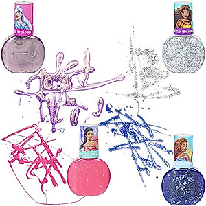 Townley Girl Disney The Little Mermaid Sparkly Cosmetic Makeup Set for Girls with Lip Gloss Nail Polish Nail Stickers - 11 Pcs| Perfect for Parties Sleepovers Makeovers| Birthday Gift for Girls above 3 Yrs