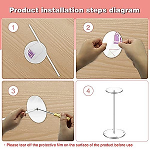 Hdkwby Hat Stand Wig Display Rack 4 Pack,Clear Acrylic Table Top Hat Holder Display Round Pedestal Stand for Round Bucket Multiple Hat Cowboy Baseball Cap Holder Watch Jewelry Displays (16 Inch Height)