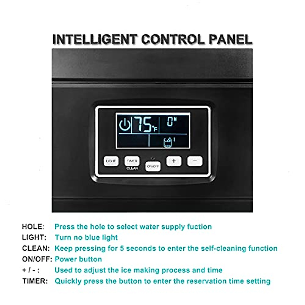 SMETA Commercial Ice Maker Commercial Sonic Ice Maker Nugget Ice Machine Clear Ice 66 Lbs in 24 hrs with 8 lbs Ice Storage Capacity