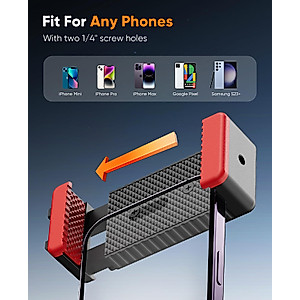 Weilisi Metal Phone Tripod, 67" Tall Tripod for iPhone with 360° Adjustable Stable for iPhone Tripod Stand with Remote, Cell Phone Tripod for Video Recording for All Cellphones