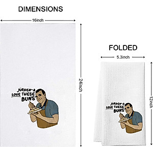 TSOTMO Baking Show Inspired Gift Jurgen Love These Buns Baking Lover Kitchen Towel Dish Towel (Jurgen-A Towel)