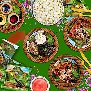 Fort nite Party Supplies - Battle Gamer Birthday - Fortnight Video Game Party Decorations | Disposable Tableware Set Includes Plates Napkins Cups | Kit for 16