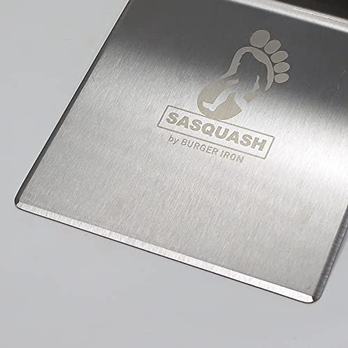 The Sasquash Spatula - Commercial Grade 5.5" Extra Wide Smashed Burger Turner - Heavy Duty One Pound Stainless Steel Griddle and Grill Tool