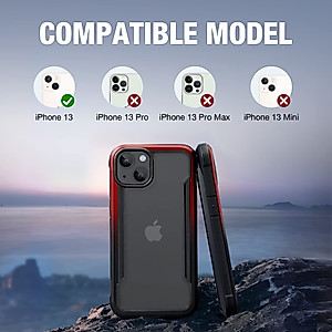 RAPTIC Shield for iPhone 13 Case for iPhone 14 Case, Shockproof Protective Clear Case, Military 10ft Drop Tested, Durable Aluminum Frame, Anti-Yellowing Technology, Red Gradient