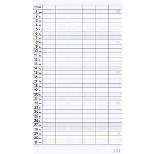 Family Planner XL 2024 with 6 Columns - Family Timer 26 x 45 cm - Offset Paper - with Holiday Dates - Wall Planner - Family Calendar - Alpha Edition