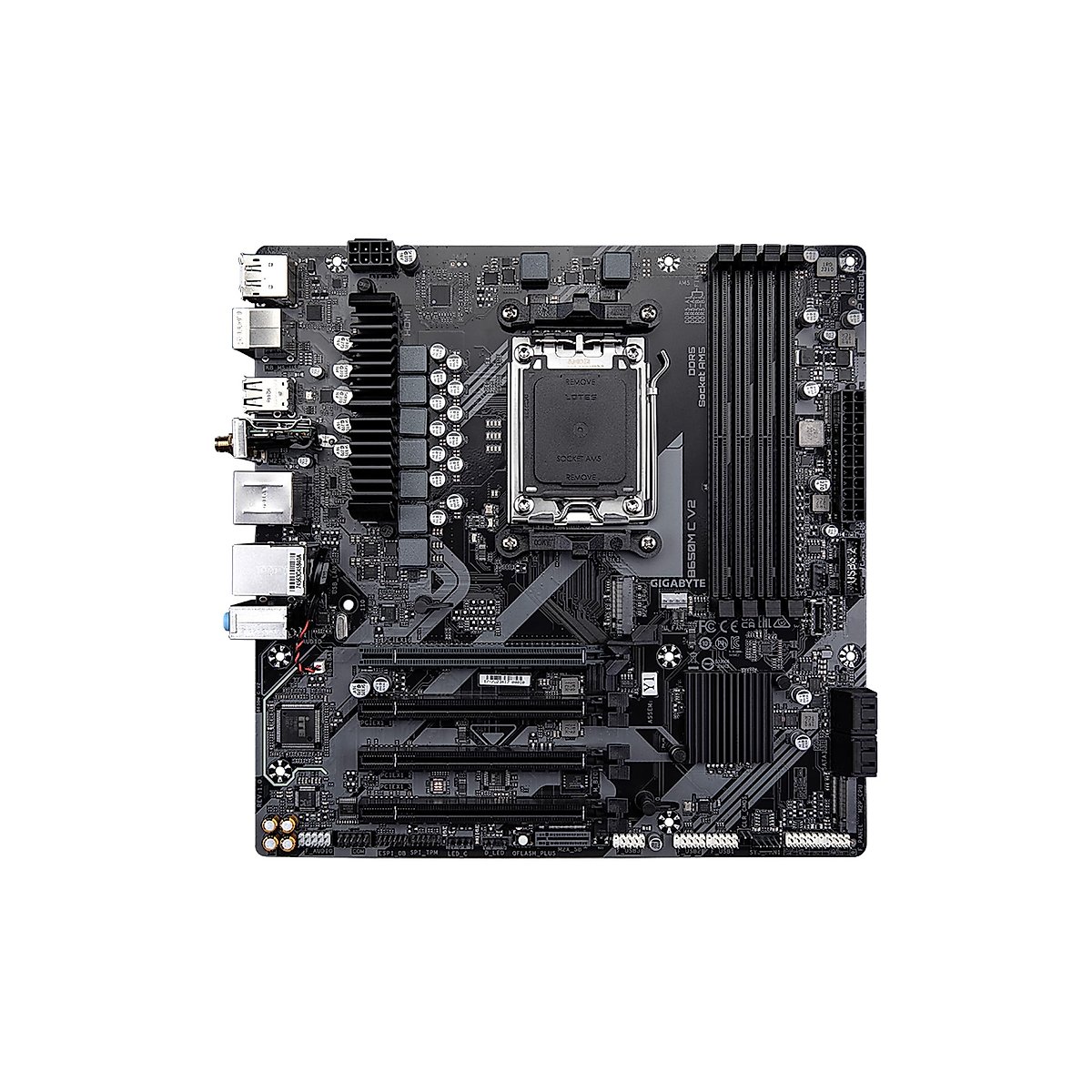 GIGABYTE B650M C V2 (AM5/ LGA 1718/ AMD/ B650/ Micro-ATX/ 5-Year Warranty/ DDR5/ PCIe 4.0 M.2/ PCIe 4.0/ USB 3.2 Gen1 Type-C/ 1GbE LAN/Motherboard)