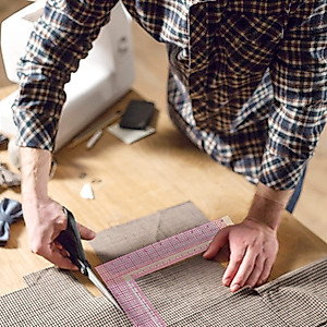 Lusofie Sewing Ruler, 2 Pcs Plastic L Square Ruler, Framing Ruler, Clear Sewing Ruler for Tailor Craft Tool, Drawing Measuring Supplies (8.46x8.46 inch, 21.5 cm length)