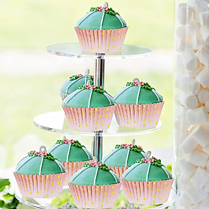 Funtery 300 Count Pink Cupcake Liners Pink Gold Bridal Shower Cupcake Wrappers Cupcake Wrappers Decorations Paper Cupcake Liners for Baking Baby Bridal Shower Wedding Birthday Tea Party Decorations