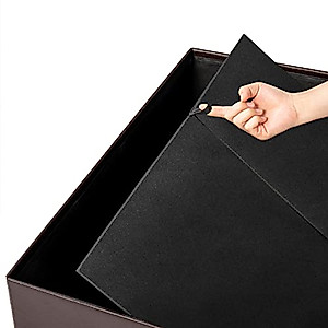 Otto & Ben Top Tufted Folding Faux Leather Trunk Bench Foot Rest, 30 Inch, Brown