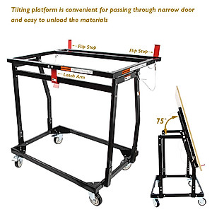 O'SKOOL Panel Handler Cart and Shop Stand, Tilting Panel Carts with Rubber Swivel Casters