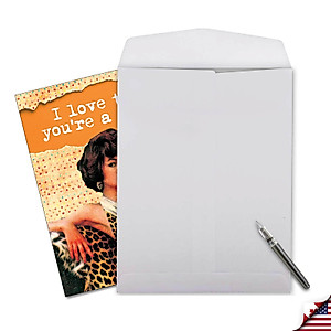 NobleWorks - 1 Jumbo Funny Card for Birthdays (8.5 x 11 Inch) - Cartoon Joke, Humor Bday Card with Envelope - Younger B-tch J9699