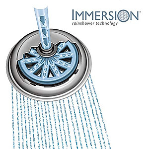 Moen Brushed Gold 7-Inch Single Function Shower Head with Immersion Rainshower Technology, S176BG