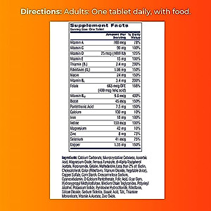 ONE A DAY Womens Complete Daily Multivitamin with Vitamin A, B , C, D, and E, Calcium and Magnesium, Immune Health Support, 200 Count