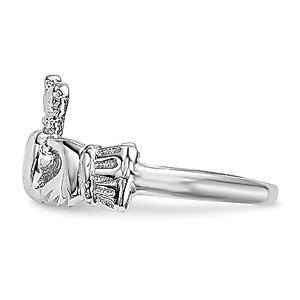Solid 14k White Gold Irish Claddagh Celtic Ring Band Size 6