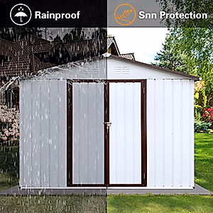 Morhome Sheds & Outdoor Storage,6x8 FT Outdoor Storage Shed,Tool Garden Metal Sheds with Lockable Door,Outside Waterproof Storage House for Backyard Garden, Patio, Lawn