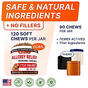 Allergy Relief + Probiotics Dogs Bundle - Itchy Skin Treatment + Digestive Enzymes - Omega 3 & Pumpkin + Prebiotics - Dogs Itching & Licking Treats + Improve Digestion - 400 Chews - Made in USA