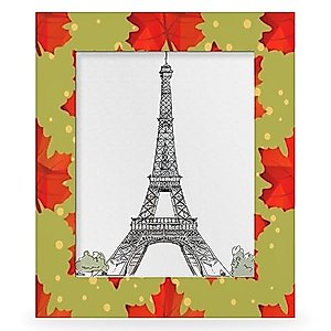 Gublec 5x7 Frame for Wall Decor Maple Leaves Red Wood Photo Frame with High-Clarity Plexiglas Picture Frames for Farmhouse Living Room Office Desk