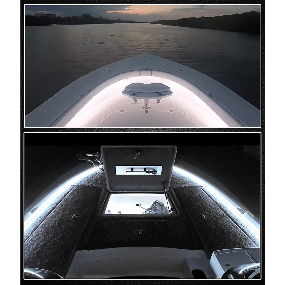 Seaponer Marine Led Strip Lights, Pontoon Light Strip for Jon Bass Boat Sailboat Kayak, Marine Led Lights for Boats Deck Light Light Courtesy Interior Lights Fishing Night, 12v, 10m(32.8ft), White
