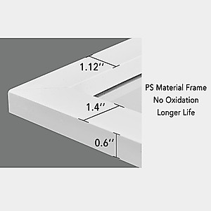 PexFix Door Mirror Full Length 51"x18" Over The Door Rectangle Sleek White Frame Space Saving Floor Mirror Dressing Hanging Wall Mounted Mirror (US-MHJ002-WH+USAM019)