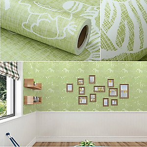 Yifely 10 Meter(32.8 feet) White Horse Removable Vinyl Wallpaper Home Bedroom Living Room Decor,Green