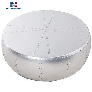 NauticalMart Aluminum 37" Hammered Coffee Table Aviator Living Room Furniture - Office Furniture Home & Office Decor