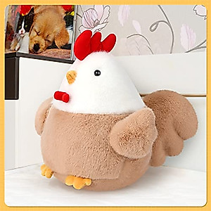 Skylety Chicken Stuffed Plush 8.6 Inch Cute Rooster Plushie Chicken Stuffed Animal Fluffy Stuffed Animals Toys Chicken Presents for Graduation Most People(Cute Style)