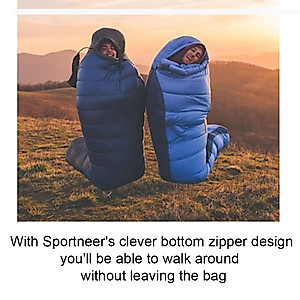 Sleeping Bag for Adults, Kids, Cold - Designed for 4 Season Weather Spring Summer Winter Fall – Lightweight and Waterproof Camping Equipment – for Hiking, Backpacking, Trekking, Outdoor