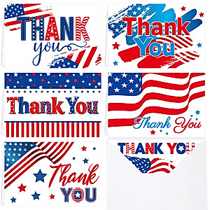 Fancy Land Patriotic Thank You Cards with Envelopes American Flag Note Cards for Veterans Memorial Day Voter Election Campaign Supplies 24Pcs