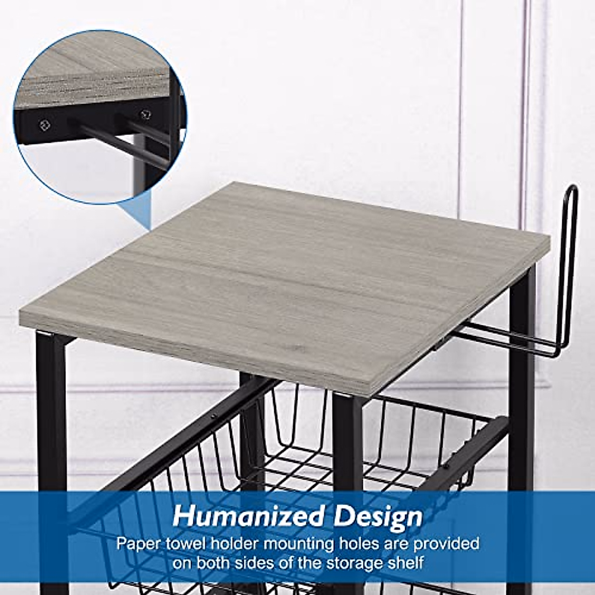 Small Bathroom Shelves, Floor Storage Cabinet with 2 Drawers, Narrow Towel Rack Organizer 4 Tiers, Modern Bathroom Storage Tower Cabinet with Tissue Bar, Standing Units Shelf for Laundry Living Room