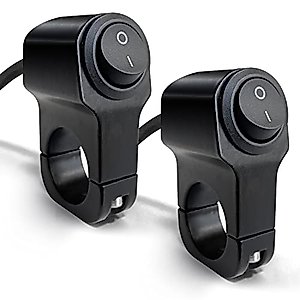 Motorcycle Handlebar Switch Waterproof ATV Handlebar Light Switch Aluminum Alloy Toggle Switch for Motorcycle Bike ATV UTV Scooters Fits 7/8"(22MM) Handlebars 2 Pieces
