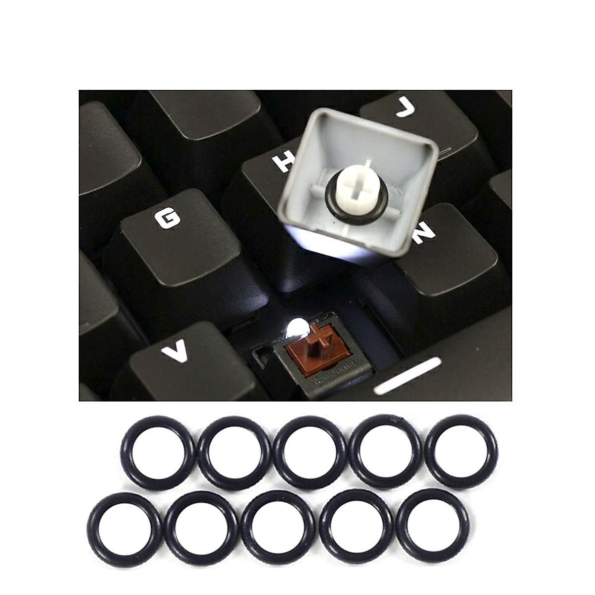 120Pcs Rubber O-Ring Switch Dampeners Keycaps for Cherry MX Switch Gaming Mechanical Keyboards Dampers DIY Replace (Black)