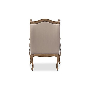 Baxton Studio Oreille Armchair, 27.3 x 25.35 x 40.56, Beige