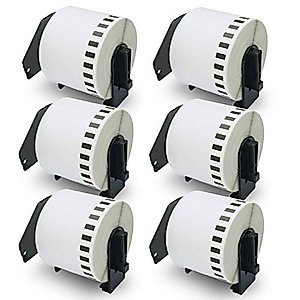 BETCKEY - Compatible Removable Continuous Label Replacement for Brother DK-4205 (2-3/7" x 100'), Use with Brother QL Label Printers [6 Rolls]