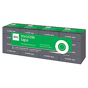 Office Depot Invisible Tape, 3/4in. x 1296in., Pack Of 16, OD-IB3436-16