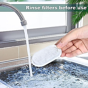 Paterr 64 Pack Cat Water Fountain Filters with 64 Sponges Pet Fountain Replacement Filters for Stainless Steel 108oz/3L, 67oz/2L Pet Fountain