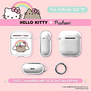 iFace Cute Clear Case Designed for AirPods 1 and 2 - Hello Kitty Pusheen [Limited Edition] [Wireless Charging Compatible]