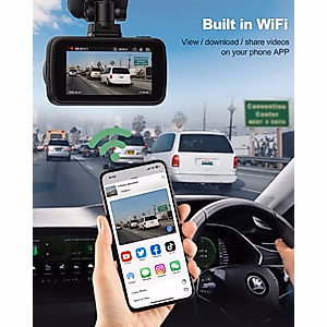 Yeecore D11 Dash Cam 4K, Built in WiFi GPS, Touch Screen Mini Car Camera Front, Sony Night Vision, Parking Monitor, Loop Recording G-Sensor, Dash Camera for Cars with Free App, HDR and Starvis Sensor