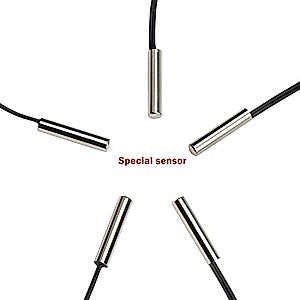 10K Temperature Sensor Probe, DROK 5pcs 1 Meter Waterproof Temp Sensor Probe, Stainless Steel 3950 NTC Temp Sensor Probe, Digital Temperature Transmitter Extension Cable