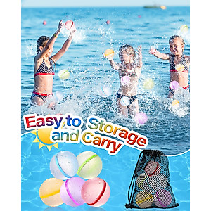 ALTOR Reusable Water Balloons, Magnetic Self Sealing Quick Fill Water Balloons, Latex-Free Silicone Water Balloons, No Pick UP after Water Fight Games, Summer Toys for Kids Adults (Glitter-15 Pcs)
