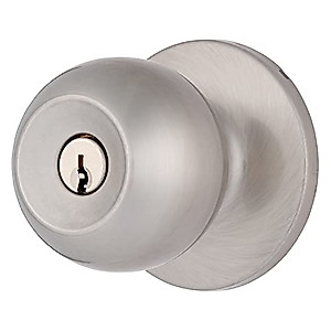 BRINKS – Transitional Keyed Entry Ball Door Knob, Satin Nickel - Designed for Traditional and Transitional Homes and Blends Seamlessly with Interior Décor (E2415-119)