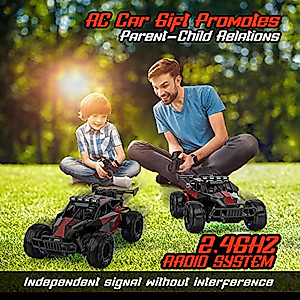 BLUEJAY Remote Control Car - 2.4GHz High Speed 33KM/H RC Cars Toys, 1:12 Monster RC Truck Off Road Hobby Toys with LED Headlight and Rechargeable Battery Gifts for Adults Boys 8-12 Kids