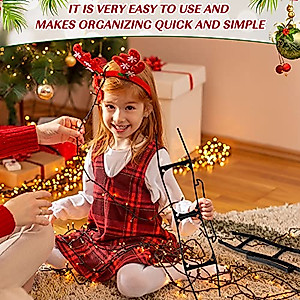 Vicenpal Christmas Lights Storage Holder, Holiday Light Storage All Purpose Light Cord Wind up Organizer for String Lights, Extension Cords, Magnet Fishing Rope (Black, 6 Pieces)