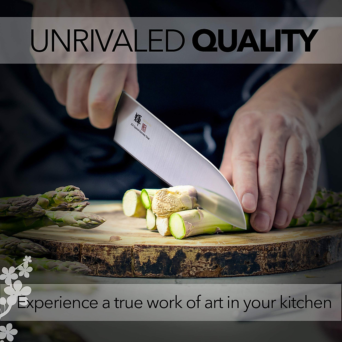 JCK ORIGINAL Kagayaki Japanese Chef’s Knife, KG-3ES Professional Santoku Knife, VG-1 High Carbon Japanese Stainless Steel Pro Kitchen Knife with Ergonomic Pakka Wood Handle, 7 inch