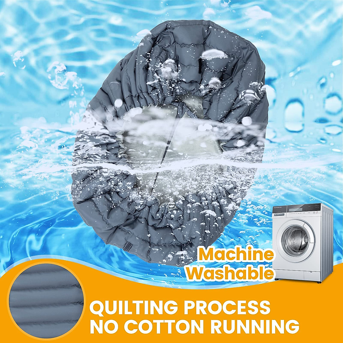 Orzbow Enfant Car Seat Covers - Cocoon Baby Cover for Boys & Girls, for Spring Autumn Winter, Breathable Windproof, Zipped Window, Universal Fit for Infant Car Seat (0-12M), Gray