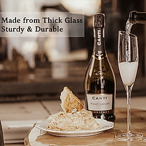 Kemstood Champagne Flutes - Modern Crystal Mimosa Glasses (6.4 Oz) for Sparkling Wine - Slanted Champagne Glasses Set of 4 - Birthday Gifts for Men - Christmas Gifts for Men and Women