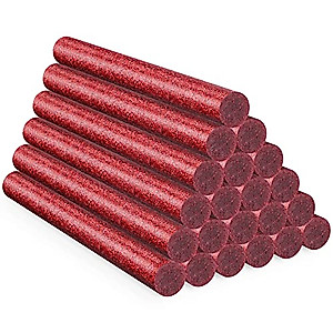 Glitter Red Hot Glue Sticks, ENPOINT 24 PCS Full Size Hot Melt Glue Sticks, Blood Red Adhesive Glue Stick Strips for Art Craft School Office Home Projects and Repairing Sealing, 4" Long x 0.43" Dia