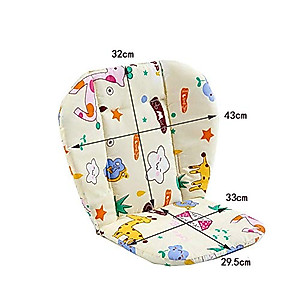 Twoworld Baby High Chair Seat Cushion Liner Mat Pad Cover and High Chair Straps (5 Point Harness) 1 Suit (Giraffe)