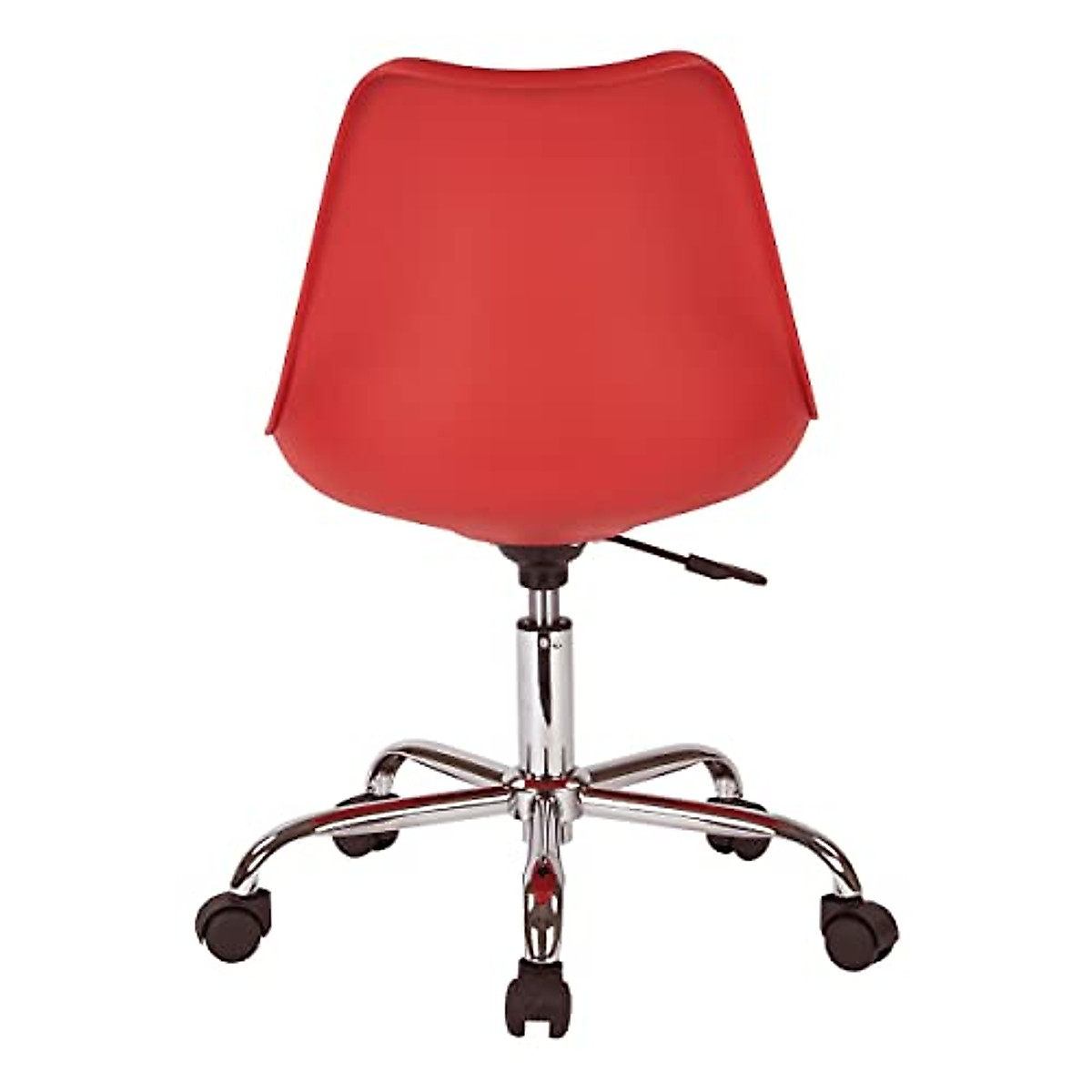 OSP Home Furnishings Emerson Student Armless Pneumatic Office Chair with Wheels, Red
